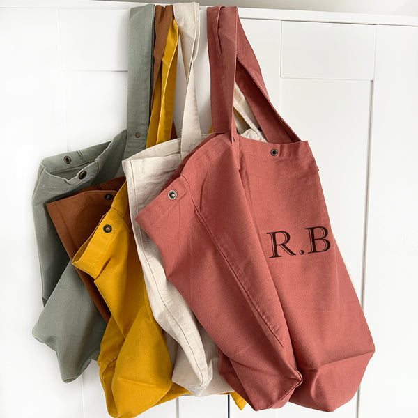 Initials Oversized Shopping Bag In Colours – Weasel and Stoat