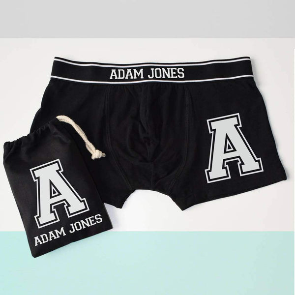 Alphabet Letter or Number Personalised Boxer Briefs – Weasel and Stoat